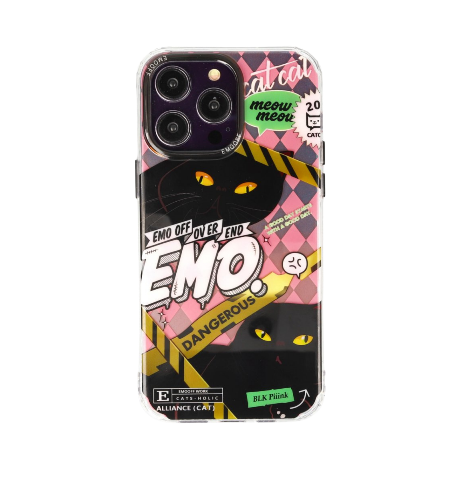 EMO OFF Cat Series Black iPhone 14 Pro 3D Case – Happy-Nes Global